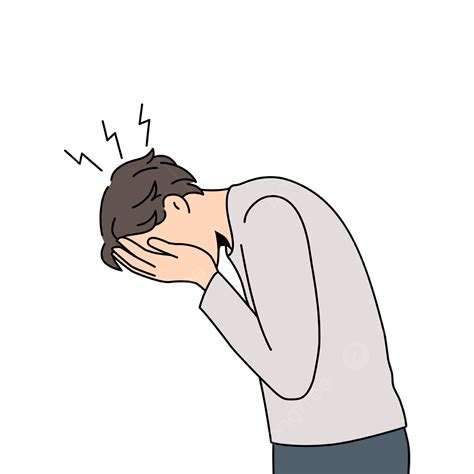 스트레스를 받은 남자는 우울증에 시달리다 남성 공황 불안 PNG 일러스트 및 벡터 에 대한 무료 다운로드 Pngtree
