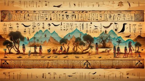 Antiguo egipto pergamino de papiro colección de vectores de dibujos