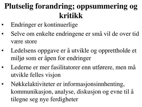 PPT Organisasjonsforandring Og Organisasjonskultur Kap 15