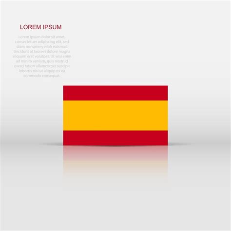 Icono de la bandera de españa en estilo plano ilustración de vector de