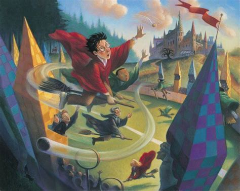 Harrys First Quidditch Match Harry Potter Illustrations Harry Potter