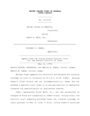Fillable Online United States Of America Plaintiff V Bruce R West