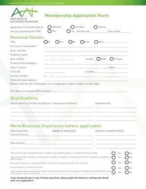Fillable Online Membership Application Form Publicaccountants Org Au