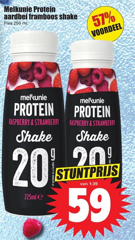 Melkunie Protein Aardbei Framboos Shake Aanbieding Bij Dirk