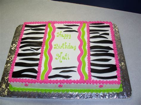 Zebra Print Themed Cake 11x15 Vanilla Cake All Buttercream Except