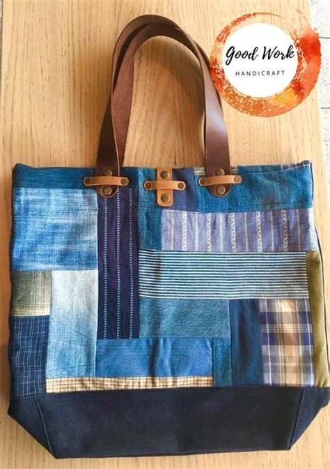 Large Patchwork Denim Tote Bag Etsy Bolsos Hechos A Mano Bolsa De