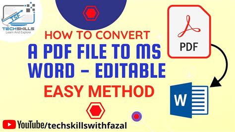 how to convert pdf file into ms word editable convert pdf to word pdf to ms word youtube