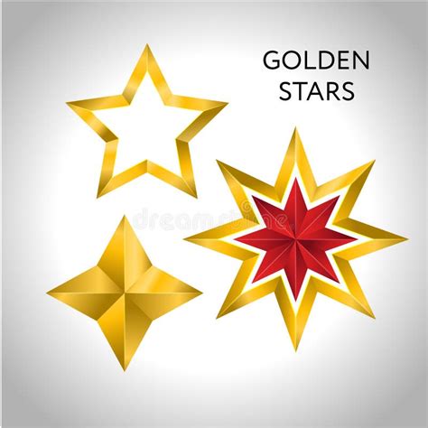 Ilustração Vetorial De 3 Estrelas Douradas Natal Natal De Novo Ano 3D