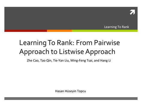 learning to rank from pairwise approach to listwise ppt