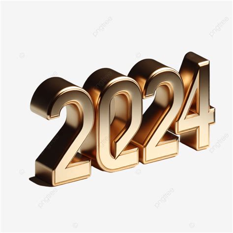 2024 3d Lettering Gold 3d Balloon 2024 Gold Gold Balloons PNG