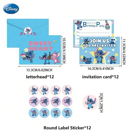 Disney 12 Sets De Tarjeta De Invitación De Fiesta De Cumpleaños Con