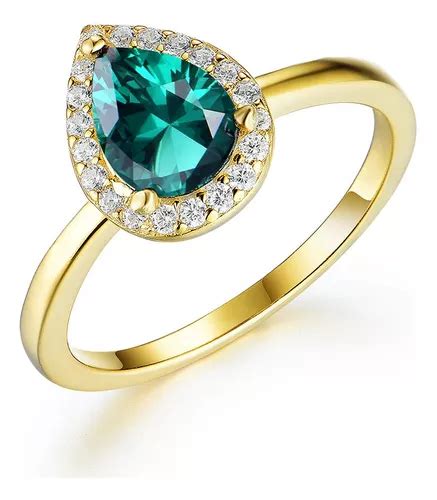 Aro Anillo De Compromiso Plata 925 Gema De Esmeralda Sp1ep2b Cuotas