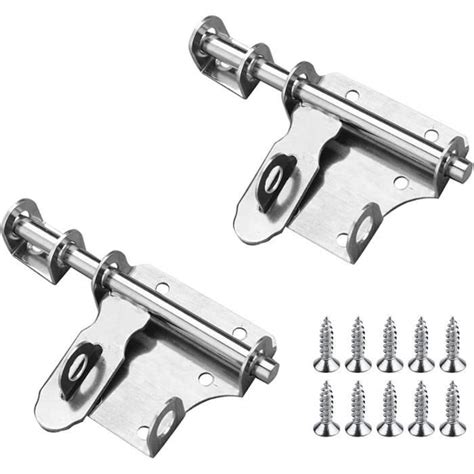 2 Pièce Verrou de Porte Coulissante Verrou Loquet en Acier Inoxydable