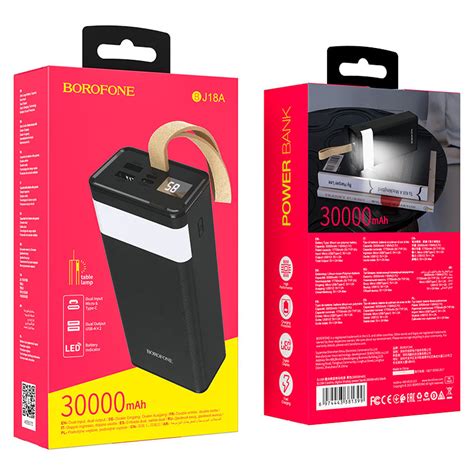 Power Bank Borofone 30000mAh BJ18A Negra SerexChile Computación y