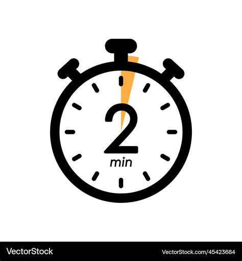 Two Minute Stopwatch Icon Timer Symbol Royalty Free Vector