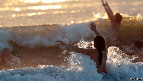 Druridge Bay Skinny Dippers Miss Out On World Record Bbc News