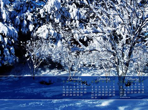 Calendar Frame For Photoshop With Birds Cold Frost And Sunshine