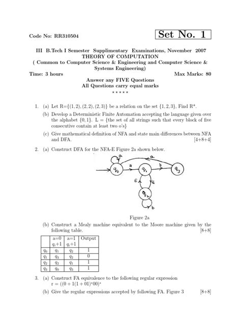rr310504 theory of computation regular expression theory of computation