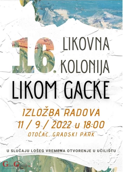 Večeras izložba radova 16 Likovne kolonije u Otočcu Glas Gacke
