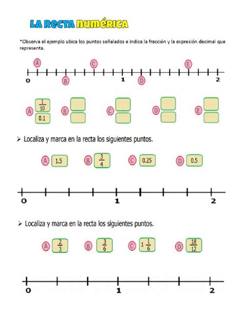 La Recta Num Rica Online Worksheet Fracciones Decimales Recta