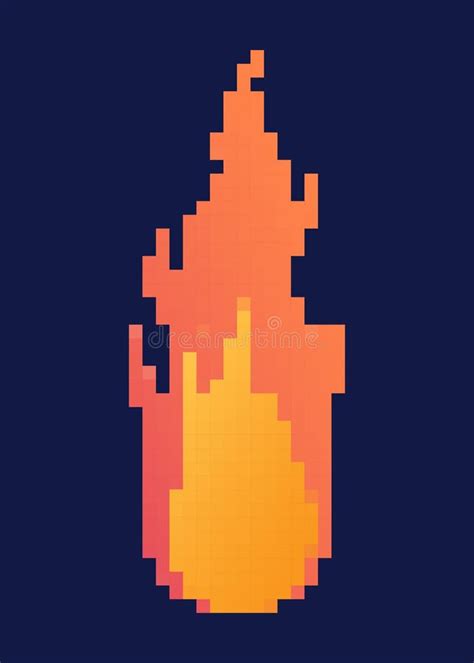 Fondo De 8 Bits Del Fuego Del Pixel arte Ilustración del Vector