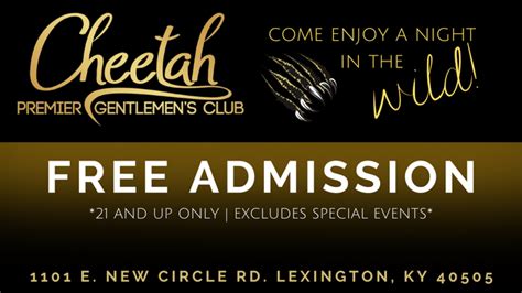 Free Admission Cheetah Lexington