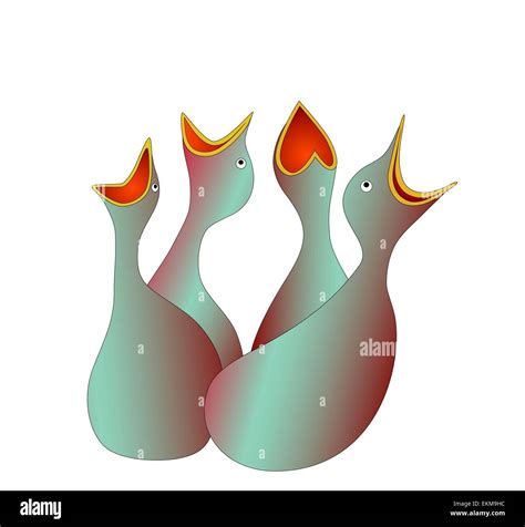Hungry Birds Vector Stock Vector Image And Art Alamy