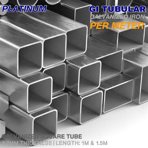 1M 1 5M GI Tubular Galvanized Iron Square Tube 1 2MM Thick