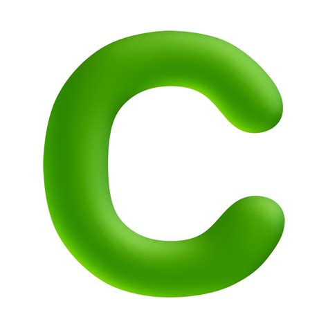 Alphabet Letter C Green 3d Render 19776137 PNG