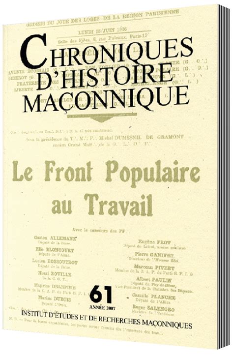 Chroniques d histoire maçonnique n61