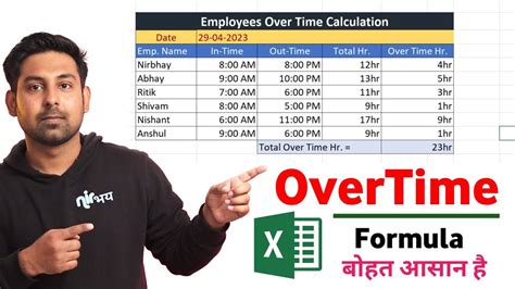 How To Calculate Employee Overtime Hours In Microsoft Excel Overtime