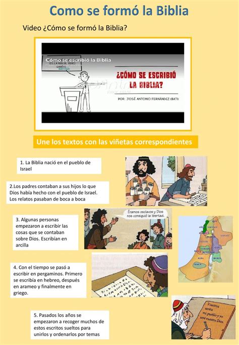 Ficha online de La Biblia para 6º Puedes hacer los ejercicios online o