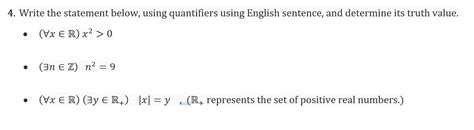 solved 4 write the statement below using quantifiers using