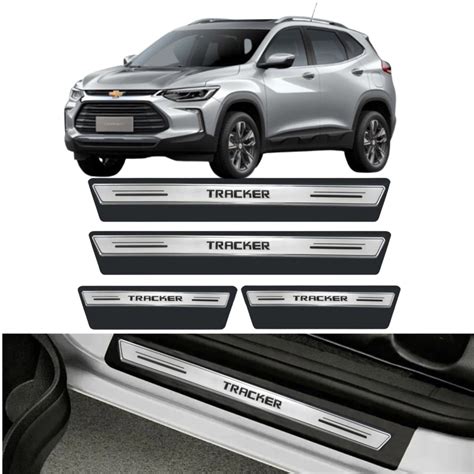 Kit Soleira Proteção Prata Silver Tracker 20 2021 2022 2023 no Shoptime