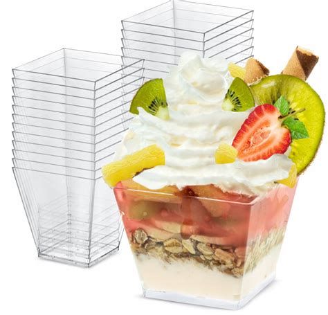 Pucharki do deserów pojemnik na deser 25szt 200ml kubeczki pucharek na