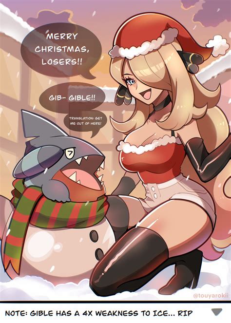 Cynthia And Gible Pokemon And 1 More Drawn By Touyarokii Danbooru