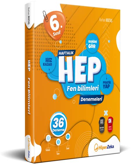 Hiper Zeka 6 Sınıf Haftalık Hep Fen Bilimleri 36 Deneme 9786256935228