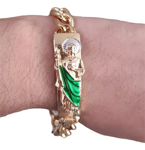Esclava San Judas Tadeo Oro Laminado K Cadena Cubana En Venta En