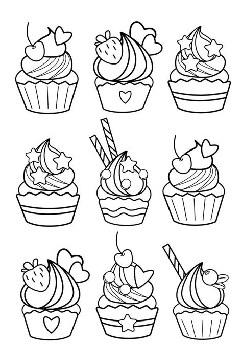 Cute Cupcakes Coloring Page Cupcake Coloring Pages Coloring Pages