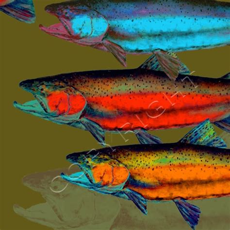 RAINBOW TROUT Watercolor Print Fish Art By Dean Crouser Etsy