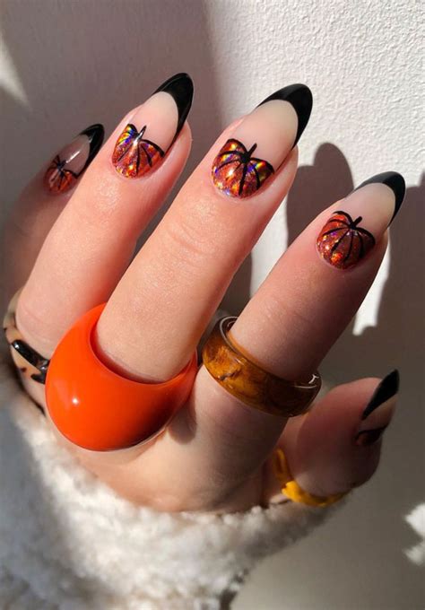 Cute Spooky Halloween Nail Ideas Happy Ghost On Black Nails