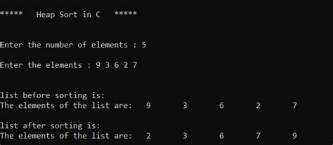 Heap Sort In C Program Code Revise