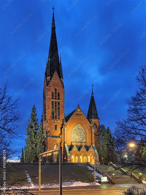 St Michael S Church In Turku In Night Finland It S Named After