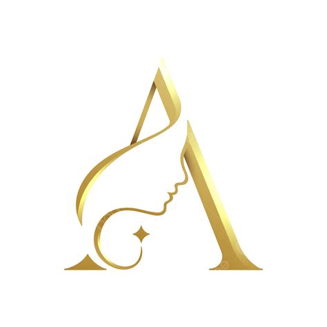 Salón De Belleza Monograma Letra A Mujer Silueta Logo Diseño PNG