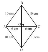 In A Rhombus Of Side 10cm One Of The Diagonals Is 12cm Long The