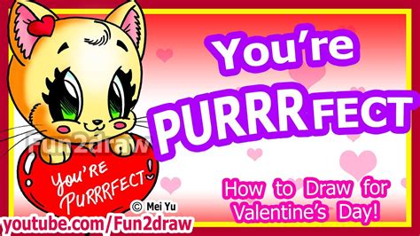 How To Draw A Cute Kitten Easy How To Draw A Heart Cat For Love