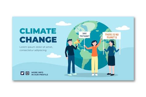 Modelo de postagem em mídia social plana sobre mudança climática