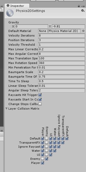 unity 2d collisions how to setup objects that collides among themselves stack overflow
