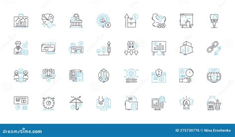 Free Enterprise Linear Icons Set Capitalism Competition Innovation