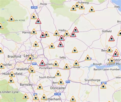 Every Flood Warning In Force Across Yorkshire As Storm Fergus